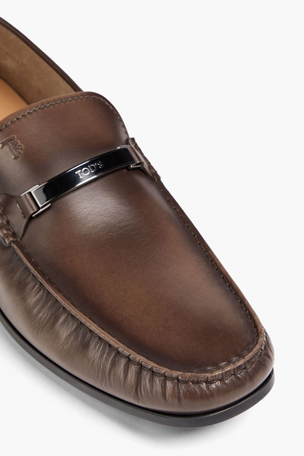 TOD'S Logo-appliquéd leather driving shoes | THE OUTNET