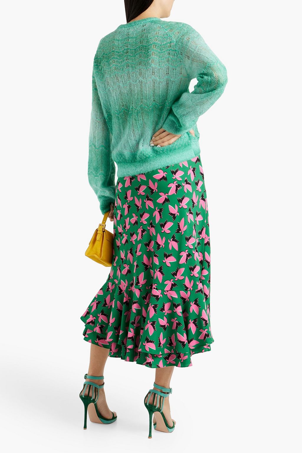 DIANE VON FURSTENBERG Jandina metallic dégradé crochet-knit sweater ...
