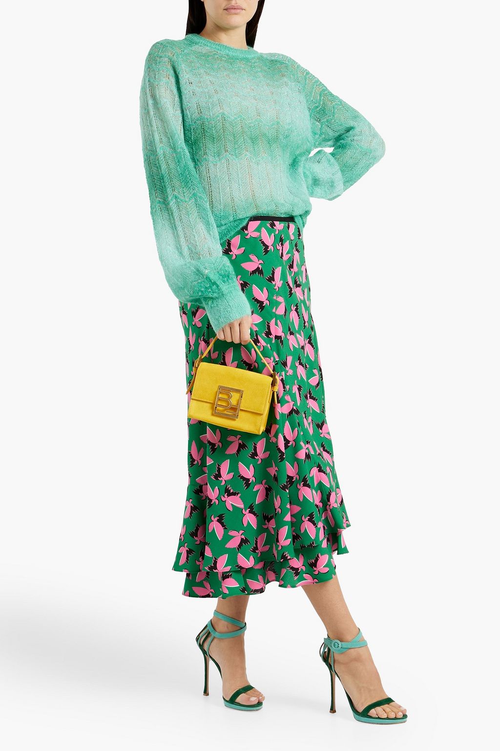 DIANE VON FURSTENBERG Jandina metallic dégradé crochet-knit sweater ...