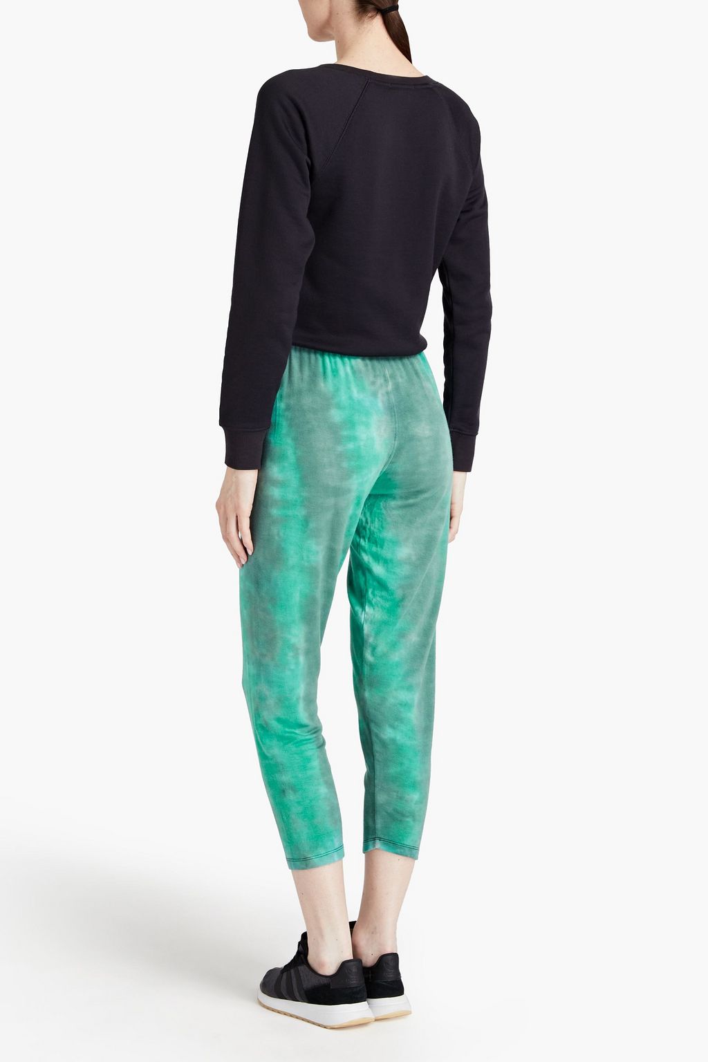 SPLITS59 Reena cropped tie-dyed stretch-modal French terry track pants ...