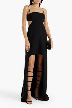 HALSTON Asher asymmetric cutout stretch-crepe gown | THE OUTNET