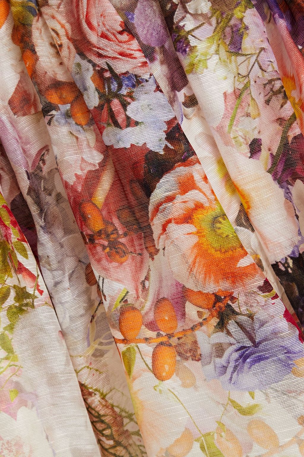 ZIMMERMANN Prima floral-print linen and silk-blend gauze mini skirt ...