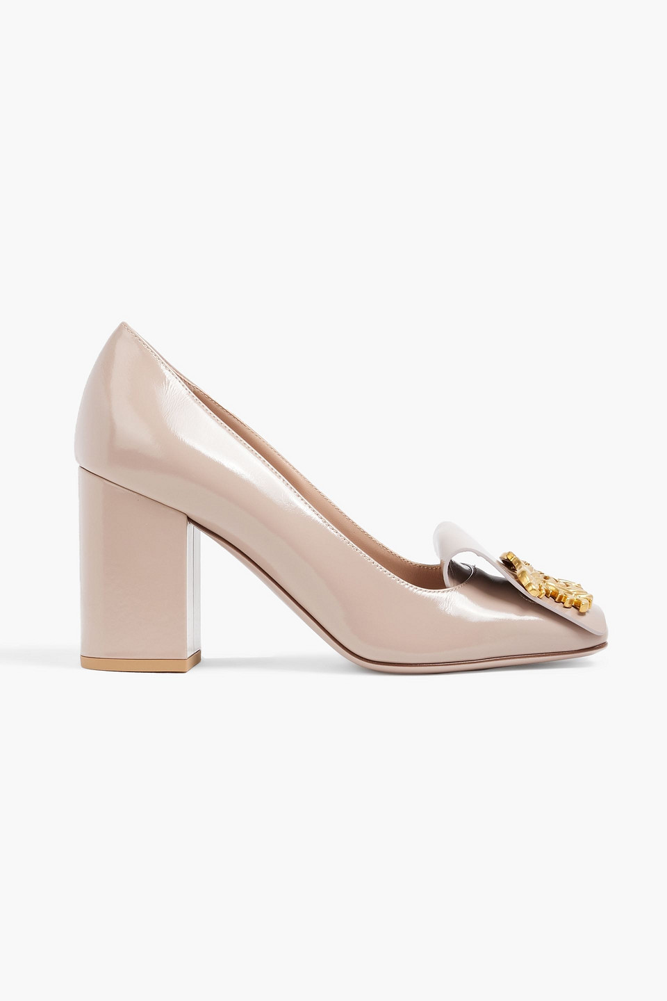 Valentino Garavani Maison Gryphons Embellished Patent-leather Pumps In ...