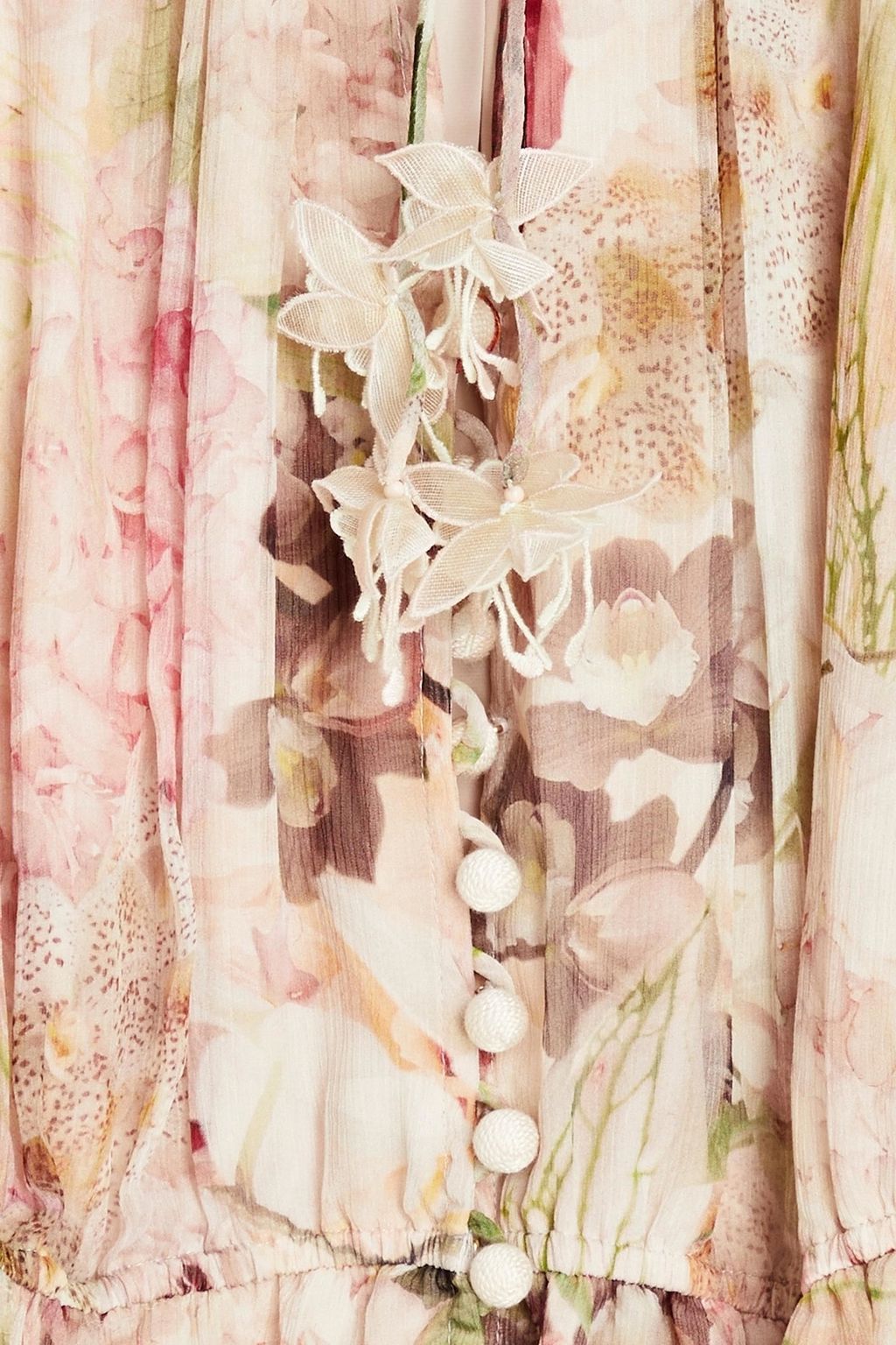 Zimmermann Ruffled Floral Print Silk Crepon Playsuit The Outnet