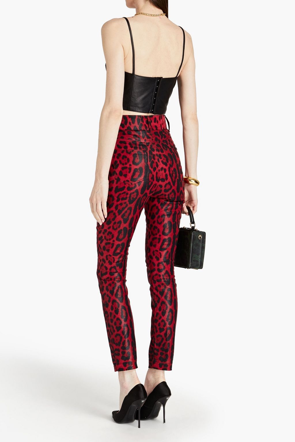 Dolceandgabbana Coated Leopard Print High Rise Skinny Jeans The Outnet