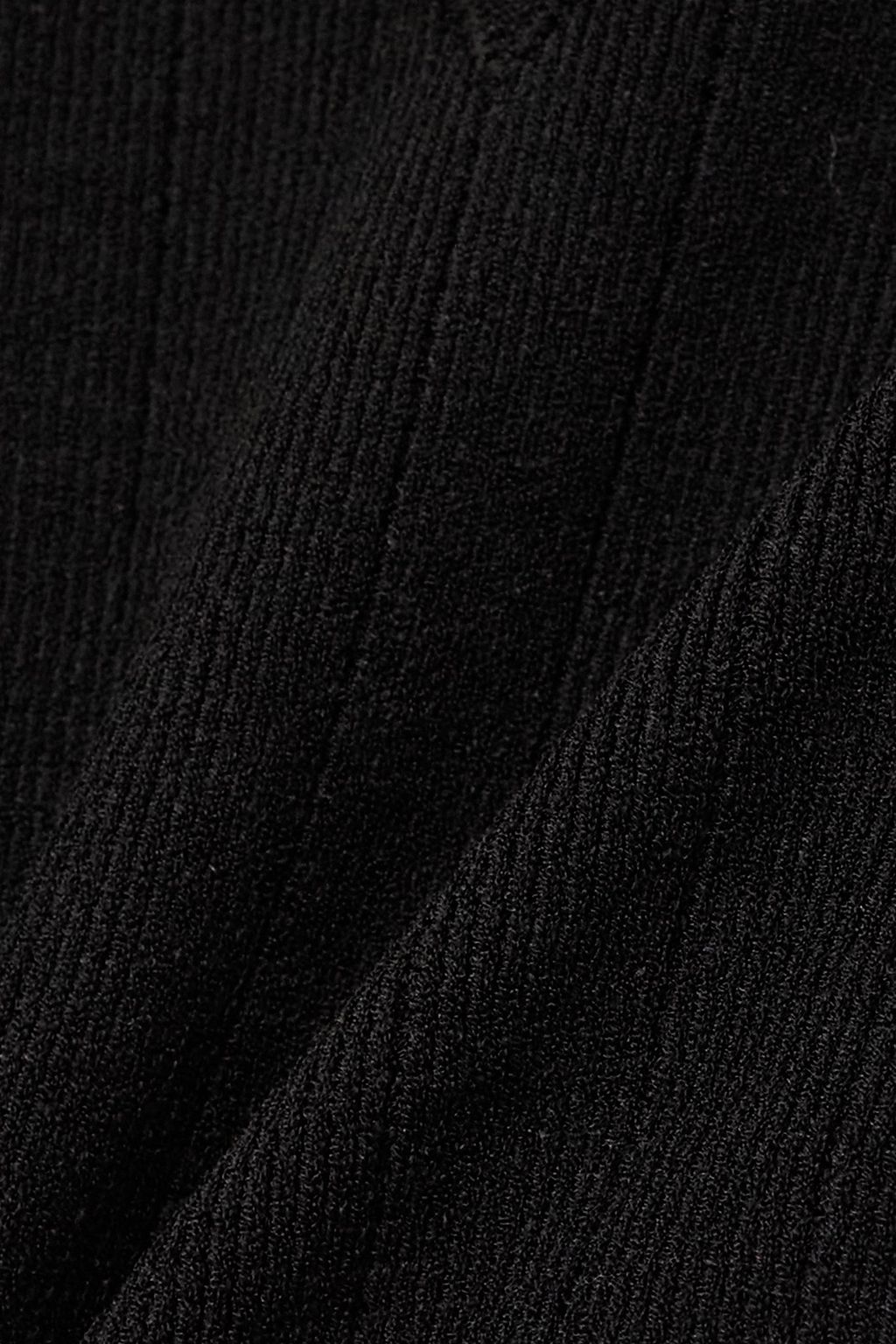 BALMAIN Open-back button-embellished ribbed-knit bodysuit | THE OUTNET