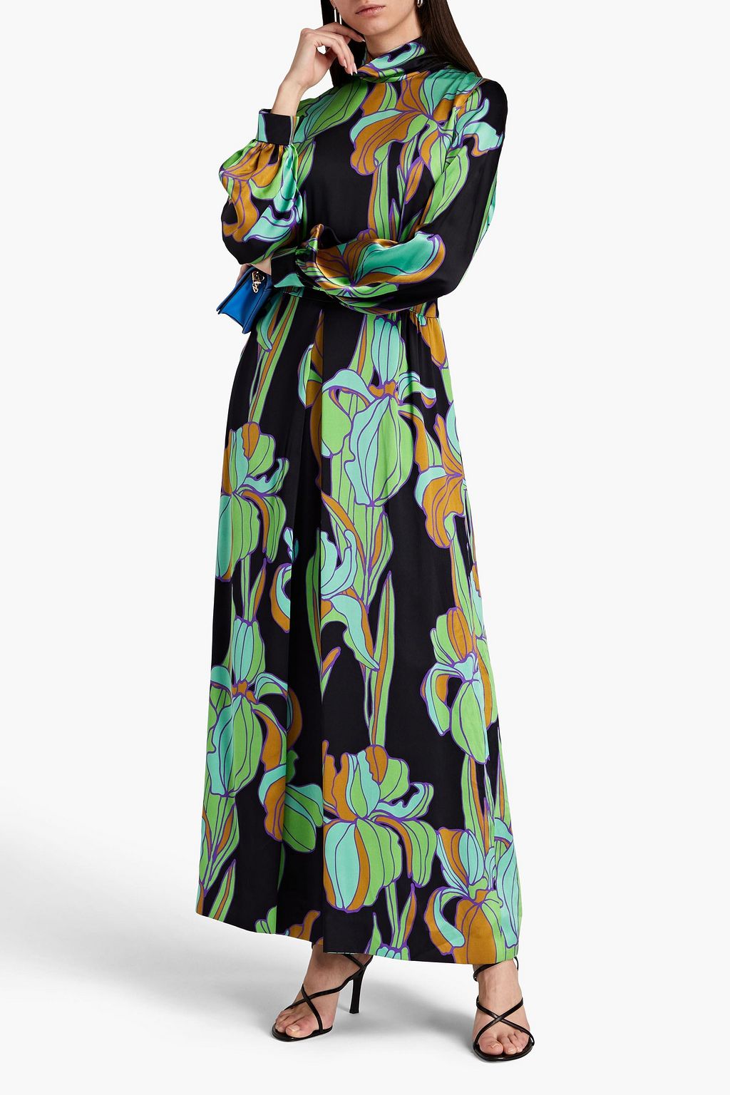 DRIES VAN NOTEN Floral-print silk-satin maxi dress | THE OUTNET