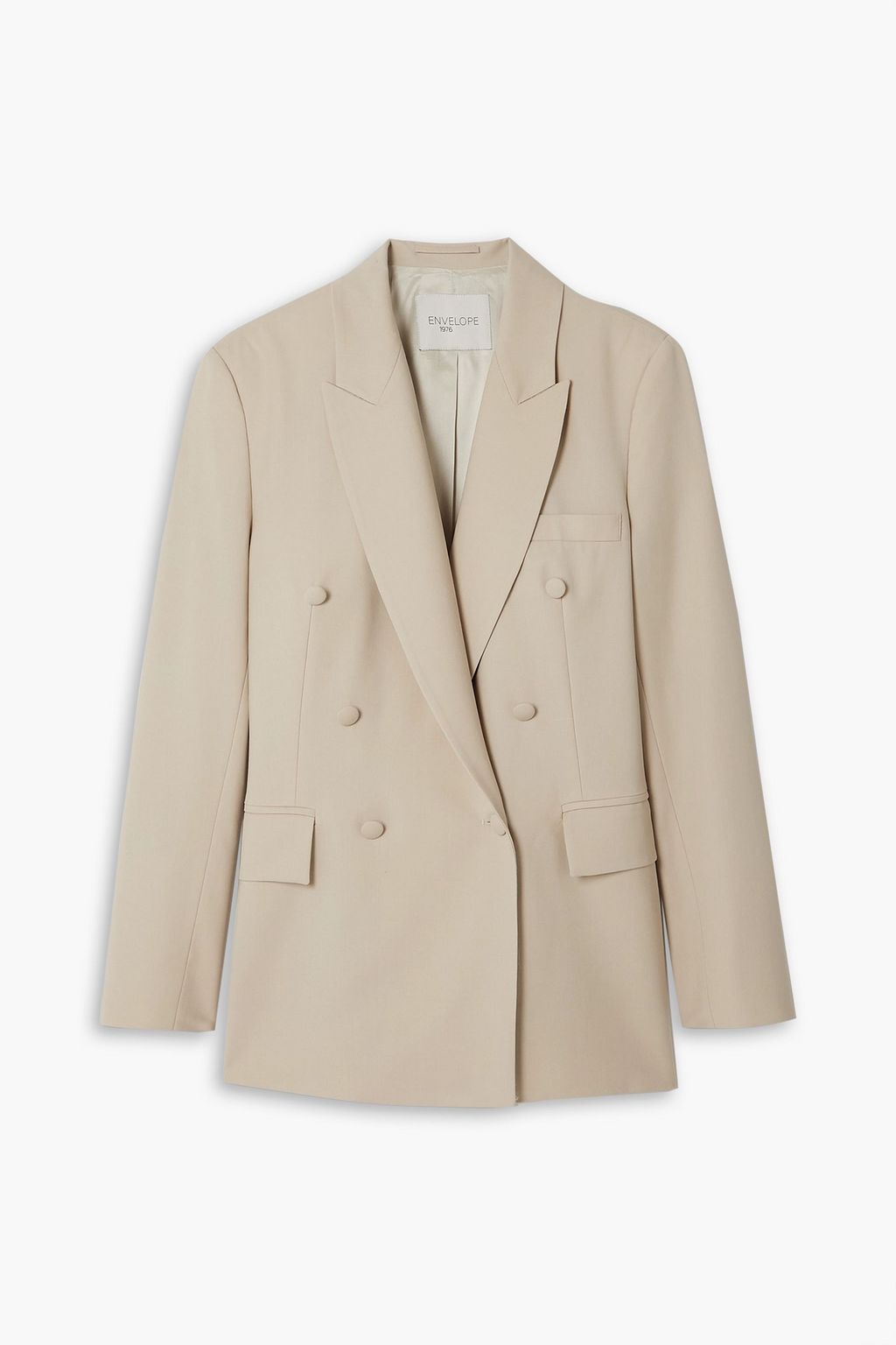 ENVELOPE1976 Lyon double-breasted satin-trimmed wool-crepe blazer | THE ...
