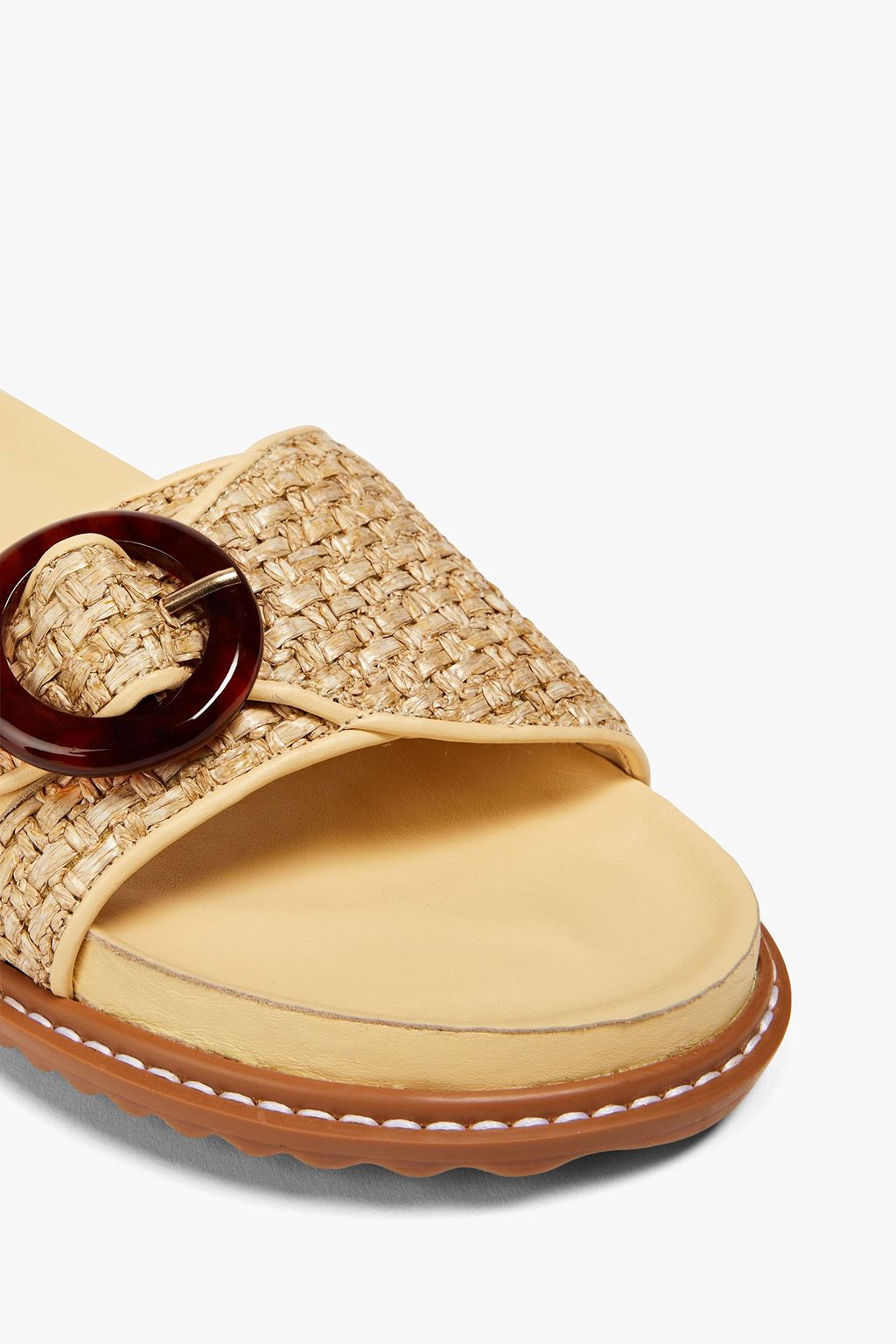 PAULA TORRES Lia buckled straw slides | THE OUTNET