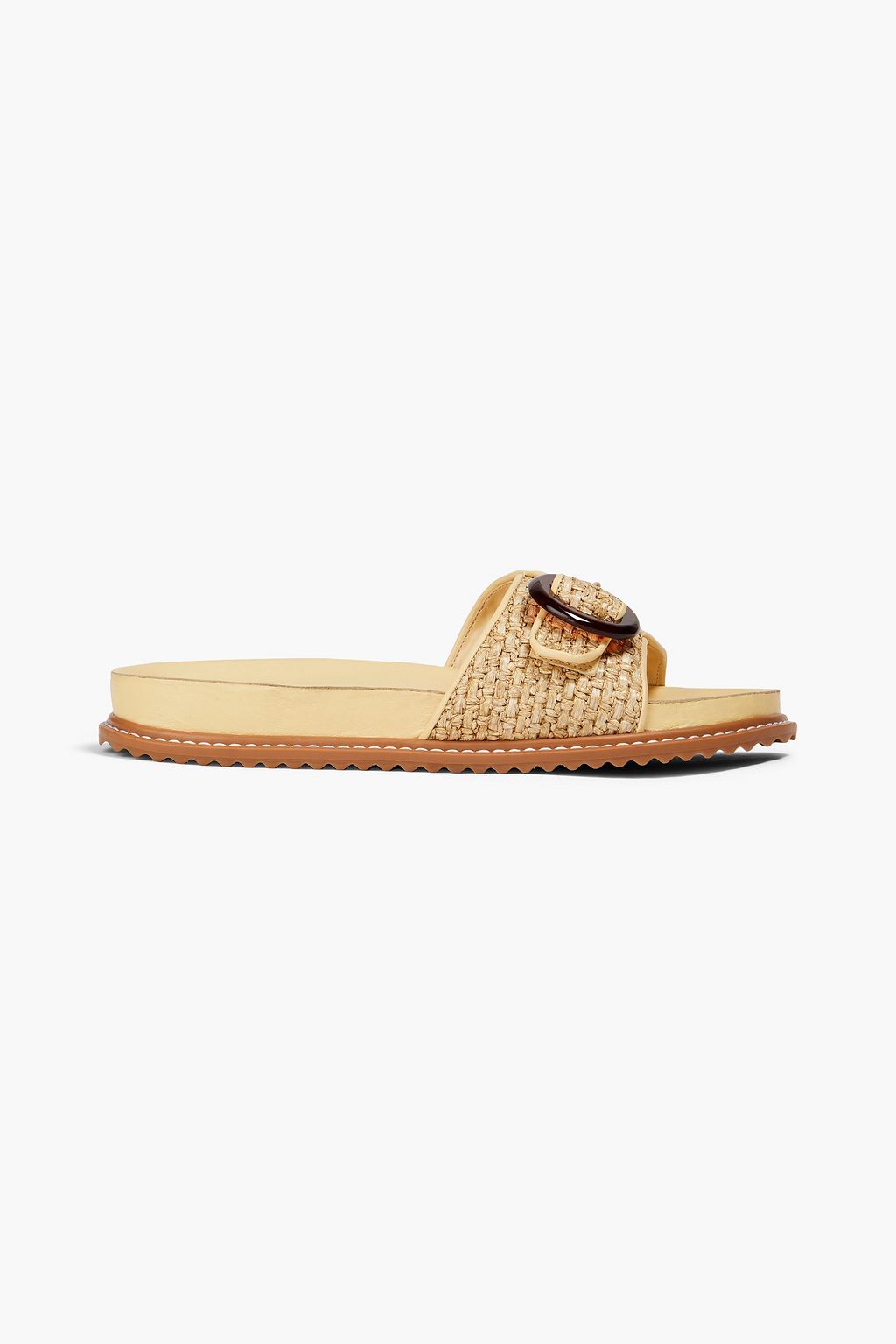 PAULA TORRES Lia buckled straw slides | THE OUTNET