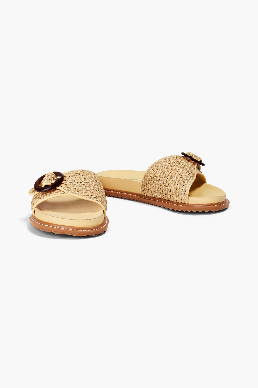 PAULA TORRES Lia buckled straw slides | THE OUTNET