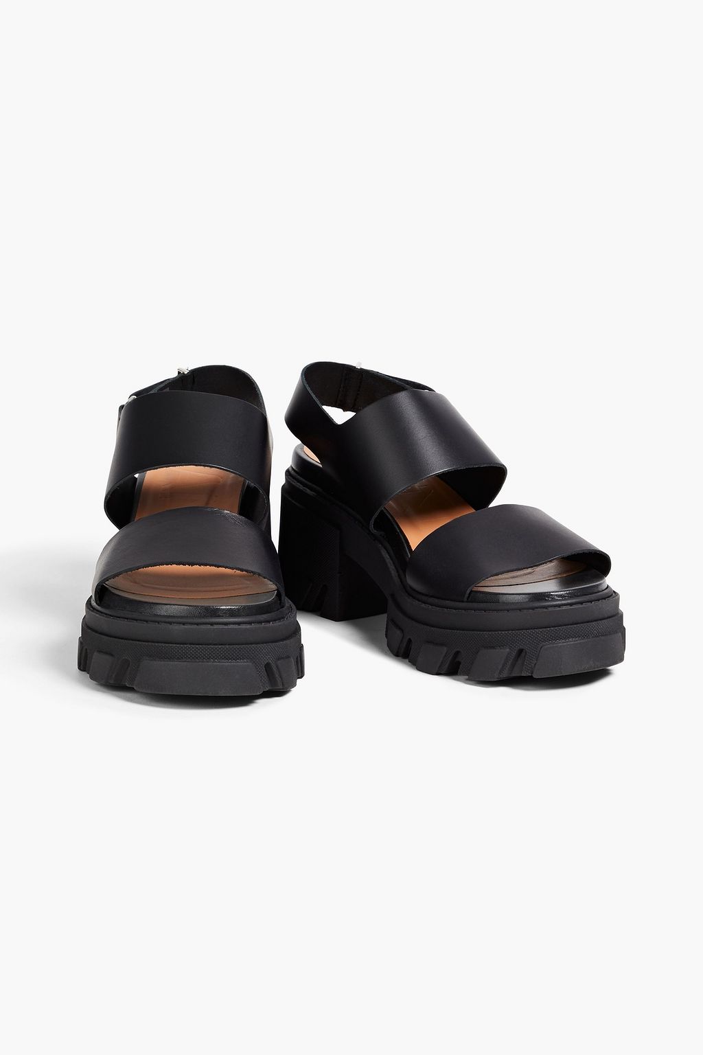 GANNI Leather platform sandals | THE OUTNET