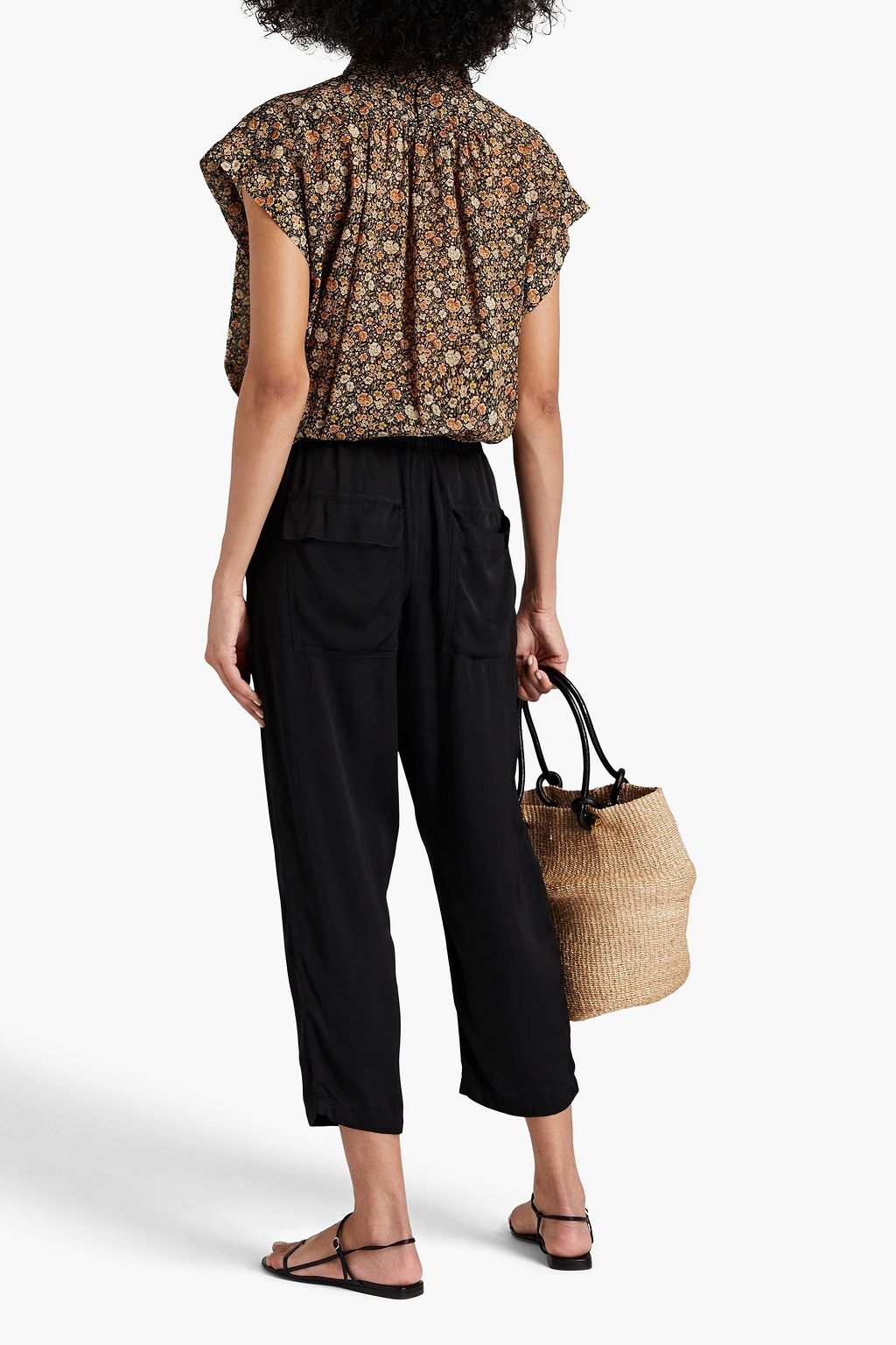 NILI LOTAN Normandy floral-print cotton top | THE OUTNET