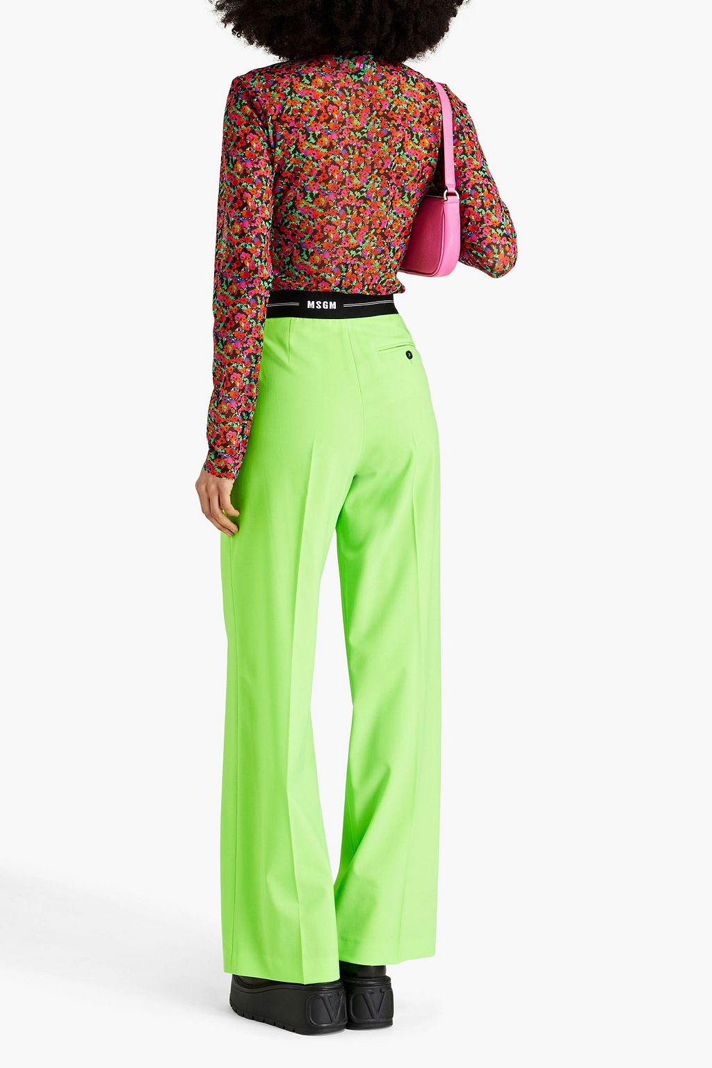 MSGM Pleated wool-blend wide-leg pants | THE OUTNET