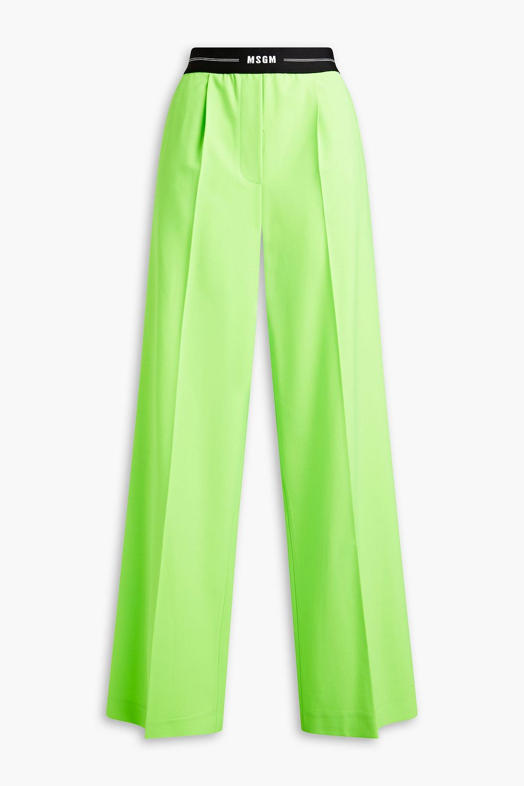 MSGM Pleated wool-blend wide-leg pants | THE OUTNET