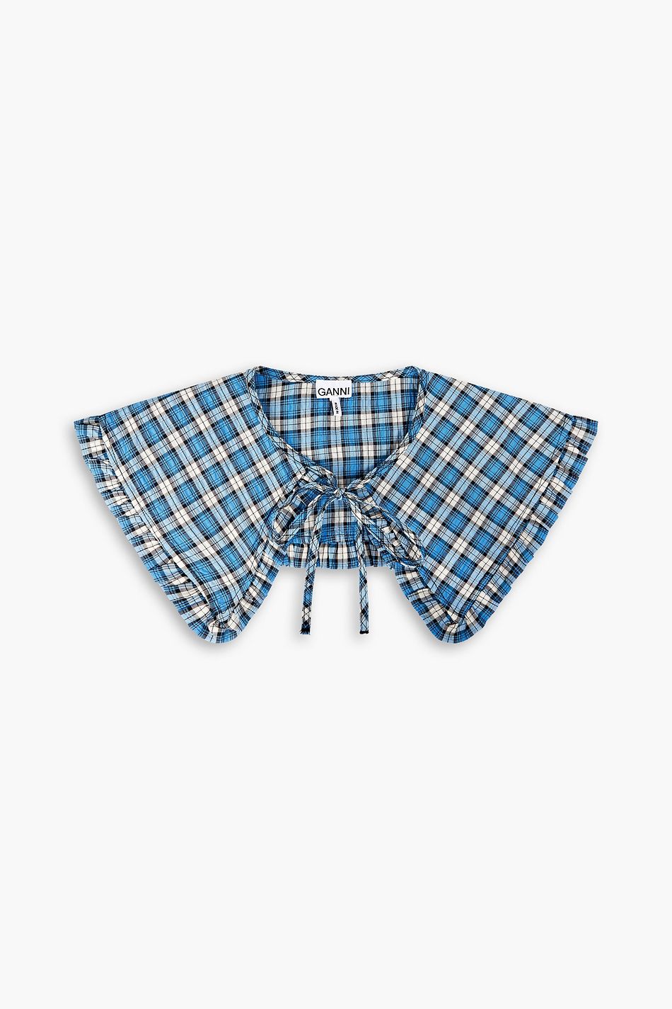 GANNI Checked cotton-blend seersucker collar | THE OUTNET
