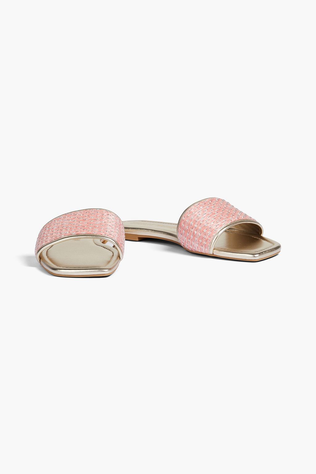 STUART WEITZMAN Summer metallic tweed slides | THE OUTNET