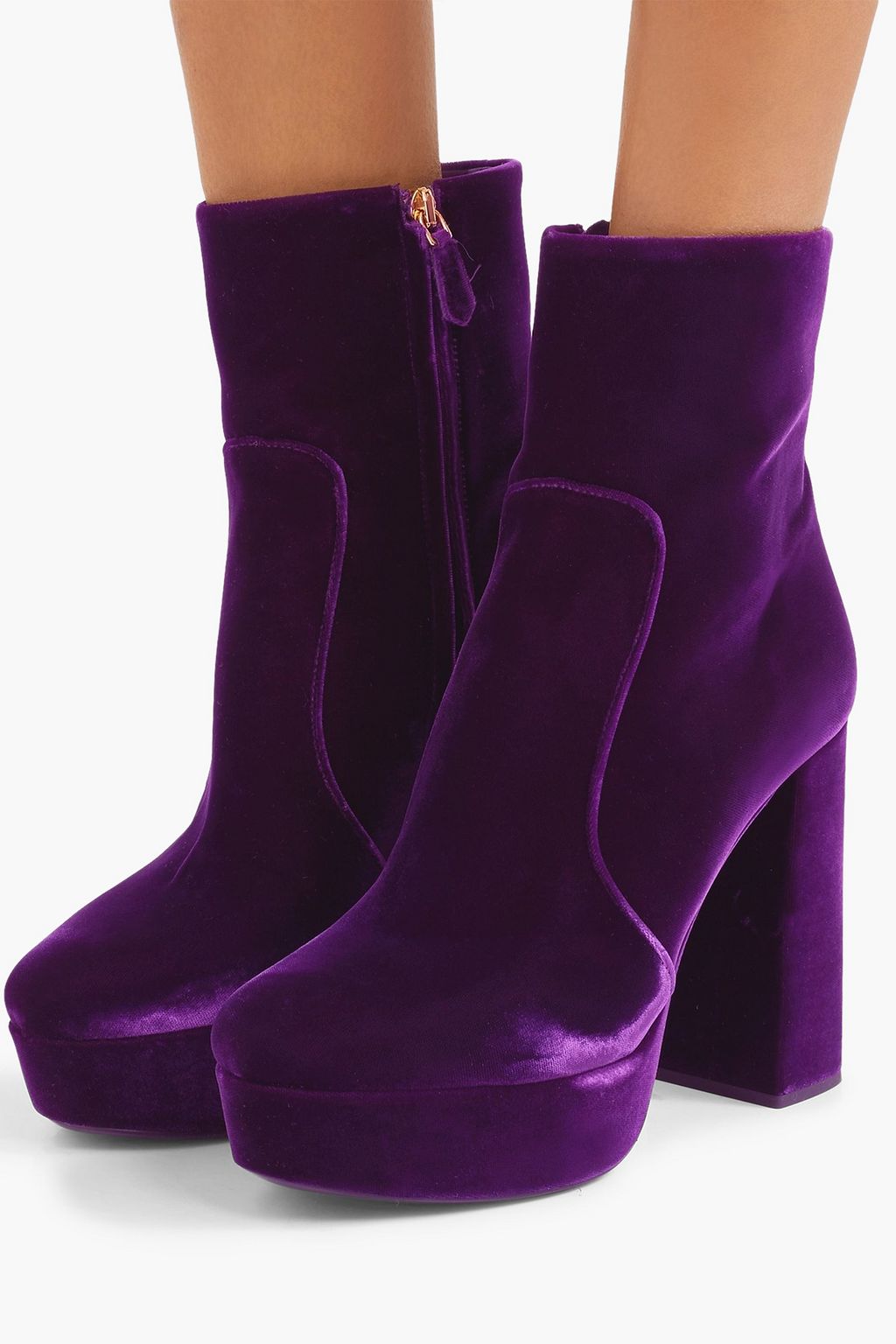 Prada Velvet Platform Ankle Boots The Outnet