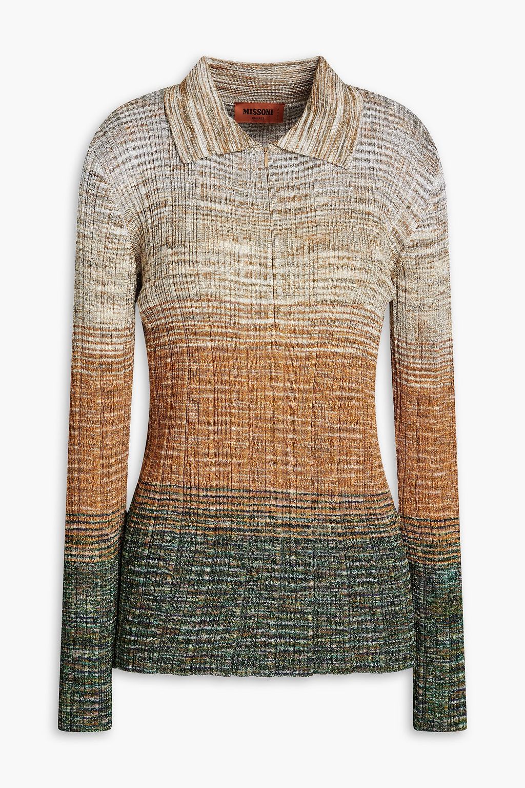 MISSONI Space-dyed ribbed-knit polo sweater | THE OUTNET