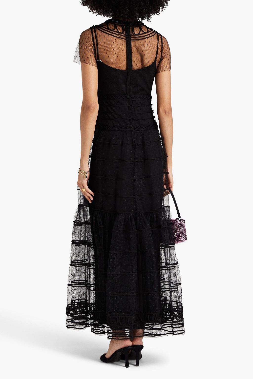 Redvalentino Gathered Embroidered Point Desprit Maxi Dress The Outnet