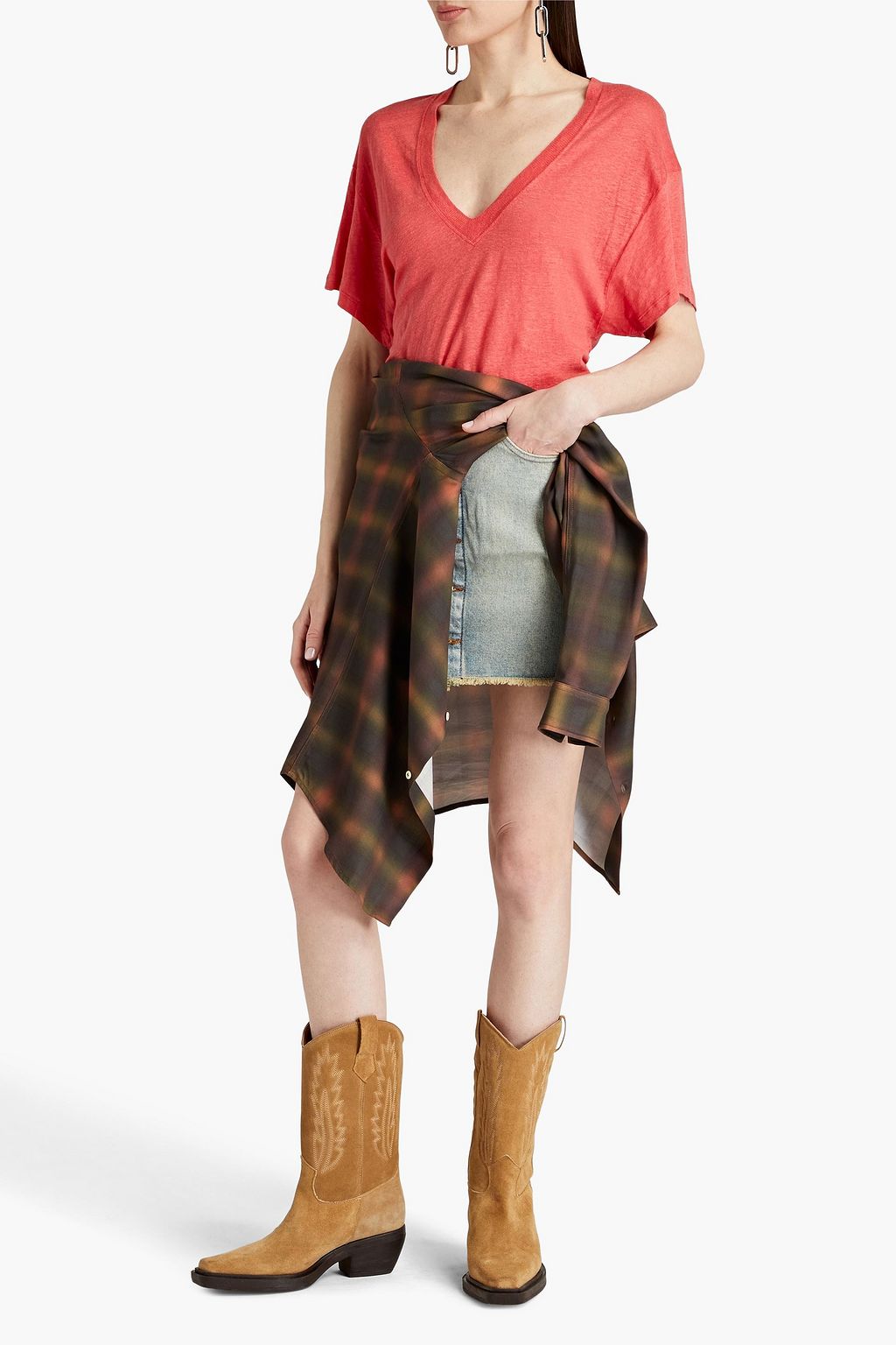 IRO Heloise linen-jersey T-shirt | THE OUTNET