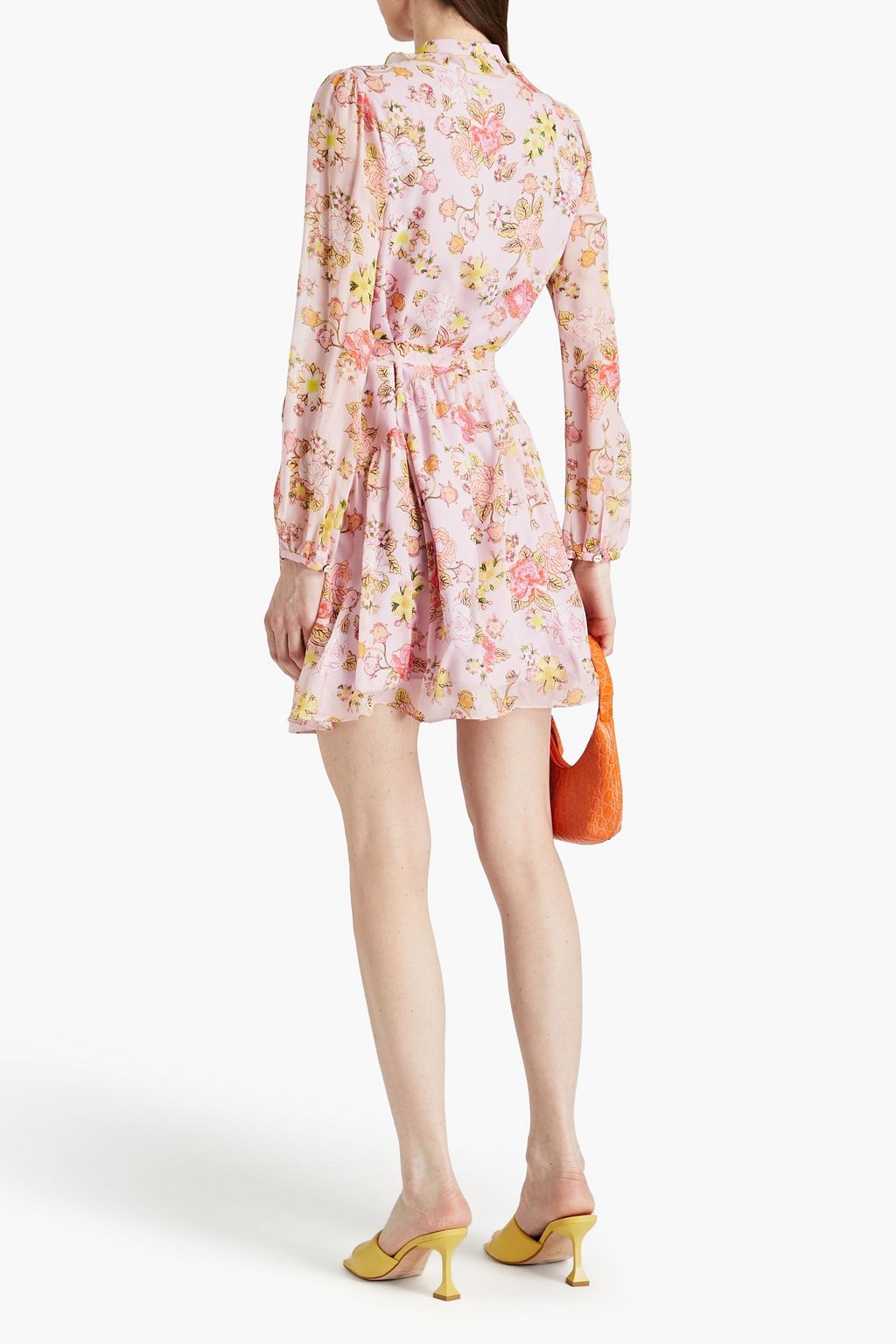 Saloni Tilly Ruffled Floral Print Silk Chiffon Mini Dress The Outnet