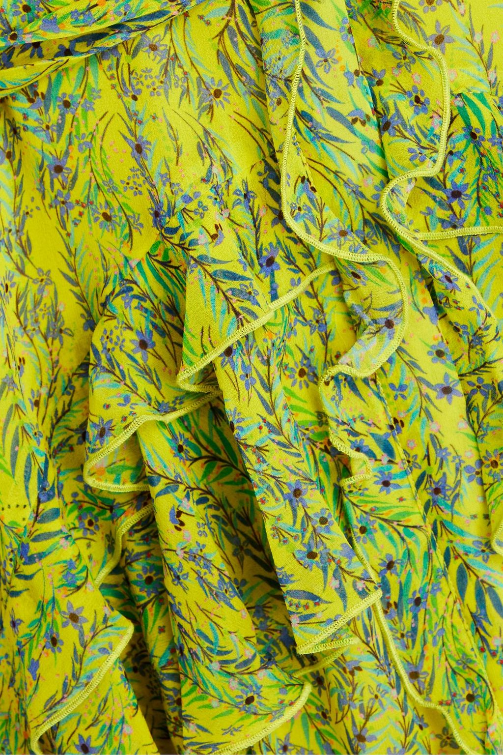 Saloni Tilly Ruffled Floral Print Silk Chiffon Mini Dress The Outnet