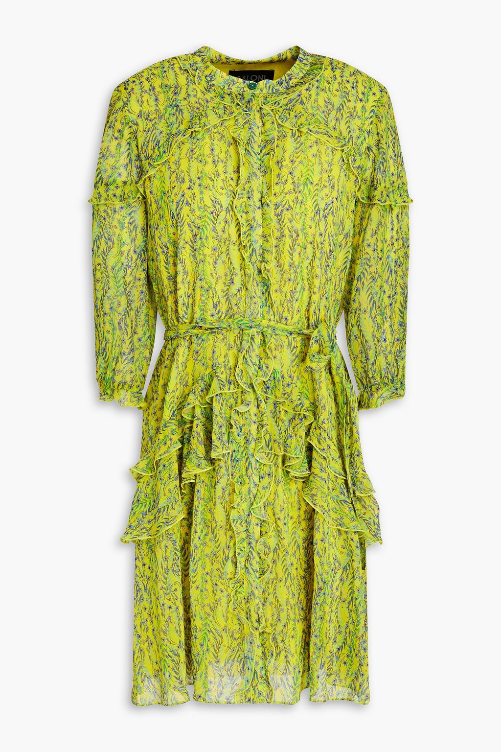 Saloni Tilly Ruffled Floral Print Silk Chiffon Mini Dress The Outnet