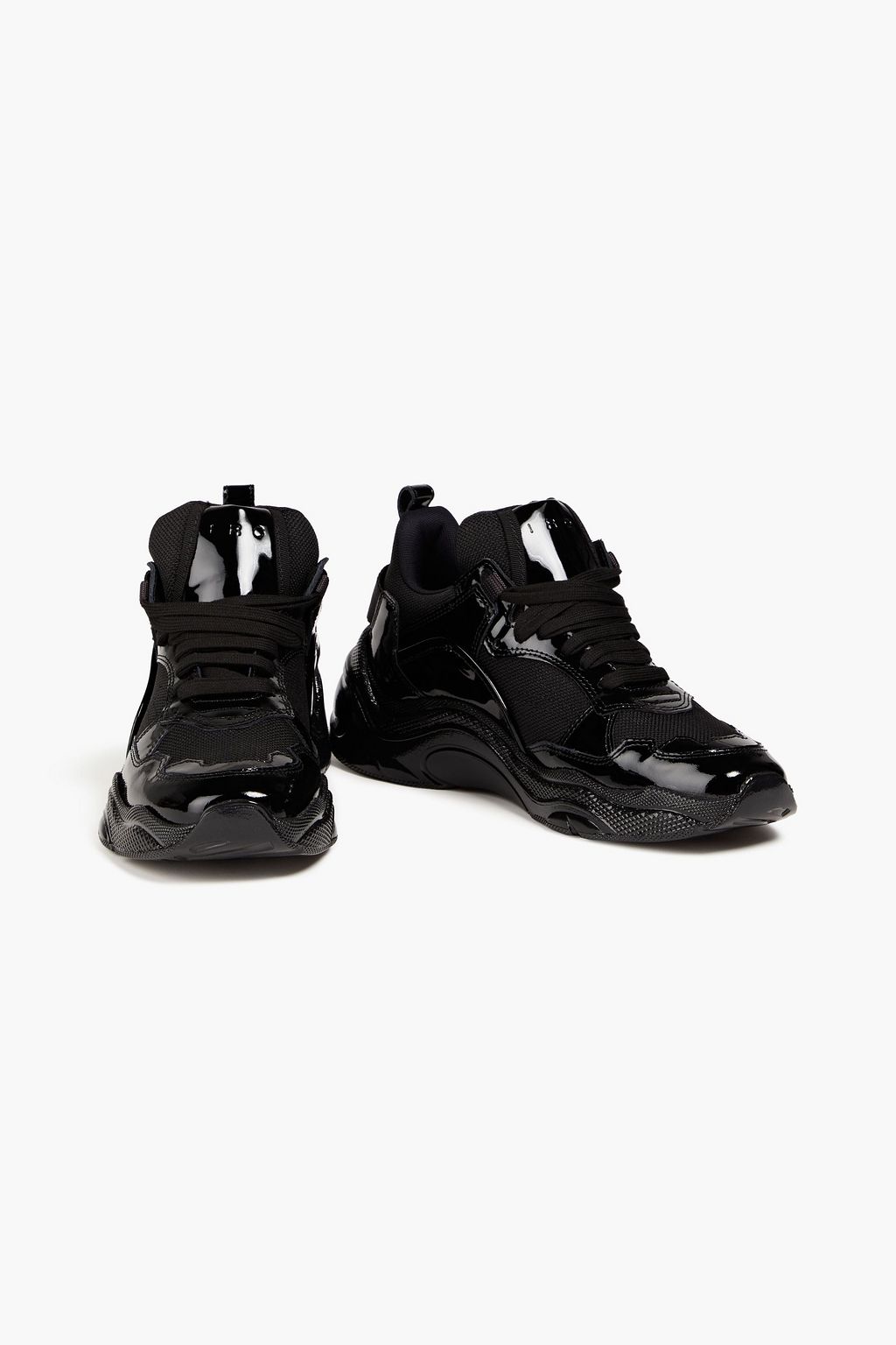 IRO Patent-leather and mesh sneakers | THE OUTNET