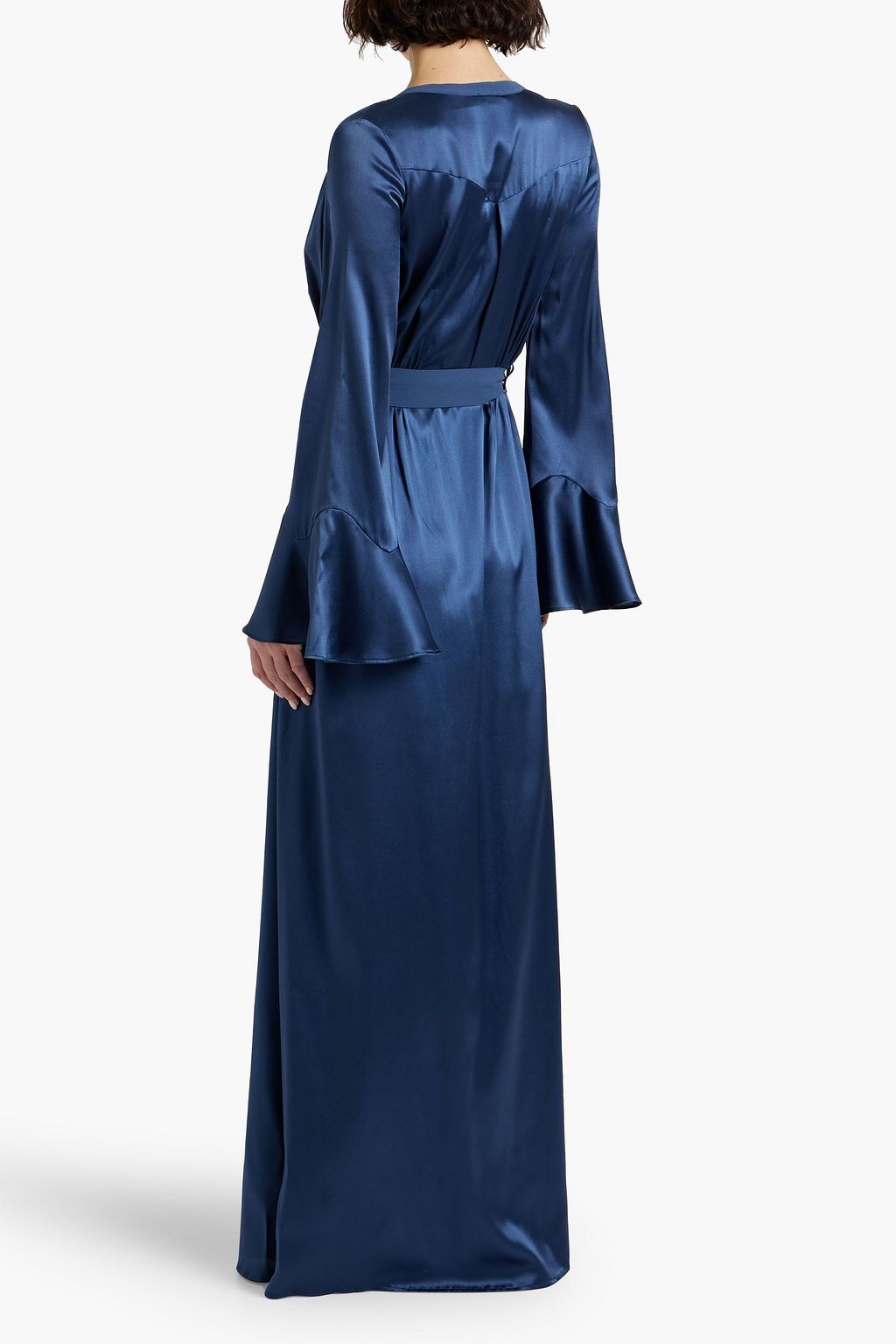 LA PERLA Embroidered stretch-silk satin robe | THE OUTNET