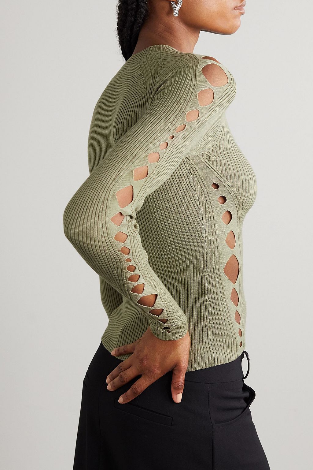 DION LEE Cutout ribbed wool sweater | THE OUTNET