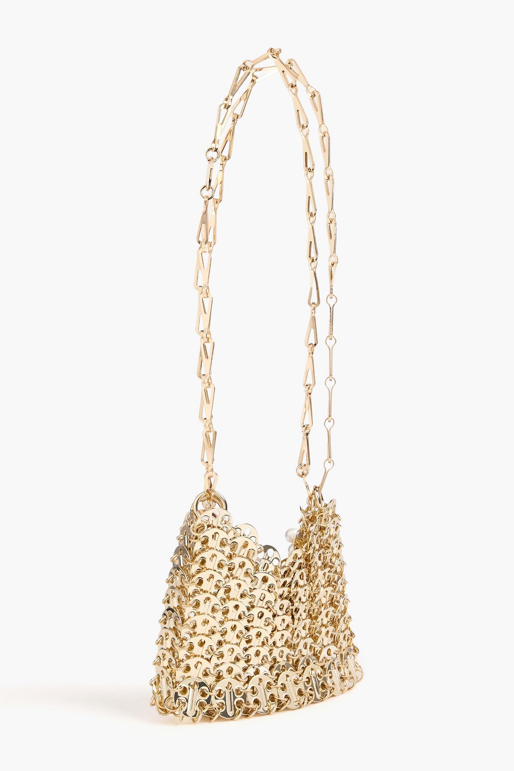 RABANNE Nano 1969 faux pearl-embellished chainmail shoulder bag | THE ...