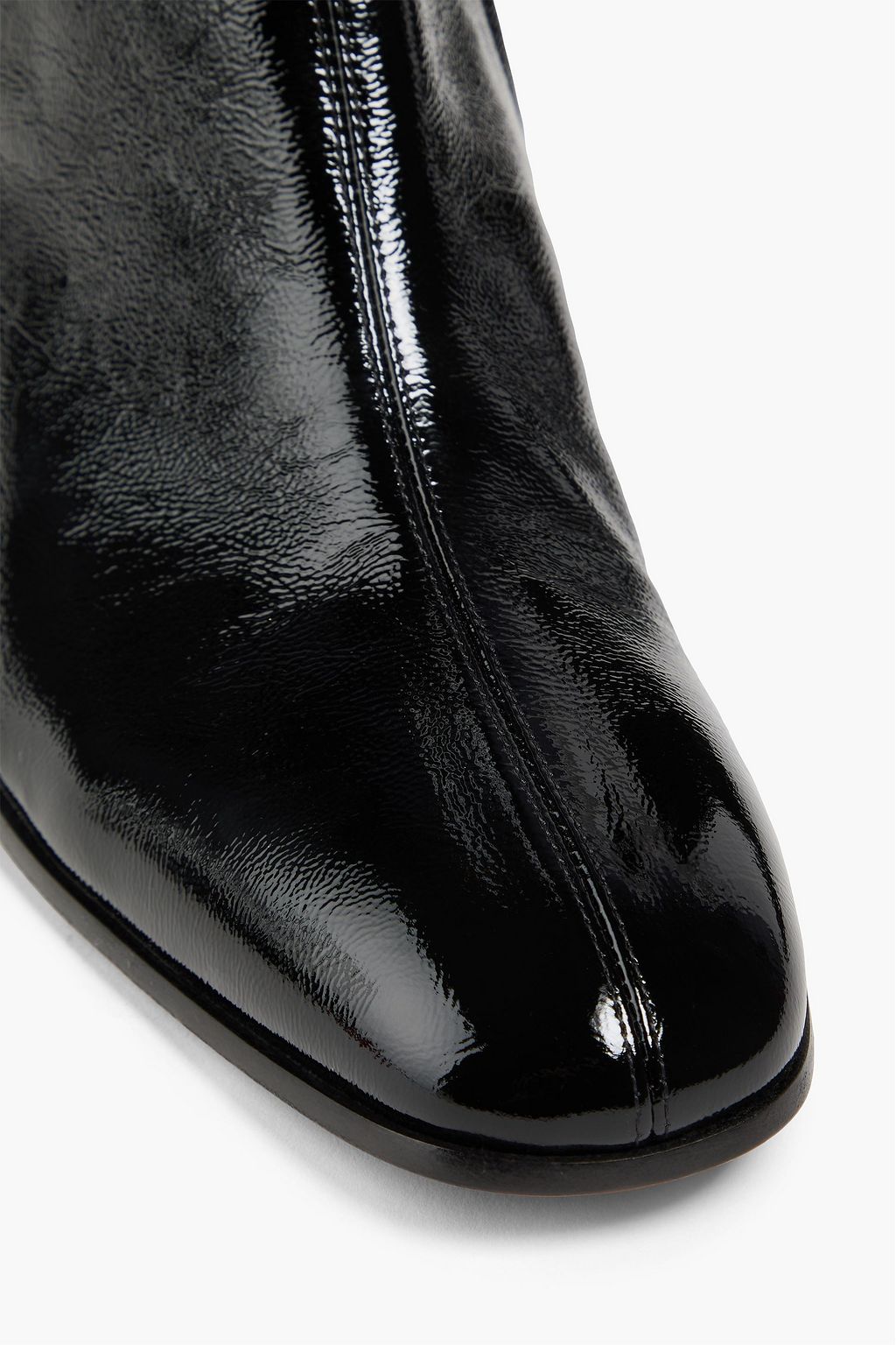 GUCCI Embellished textured patent-leather knee boots | THE OUTNET