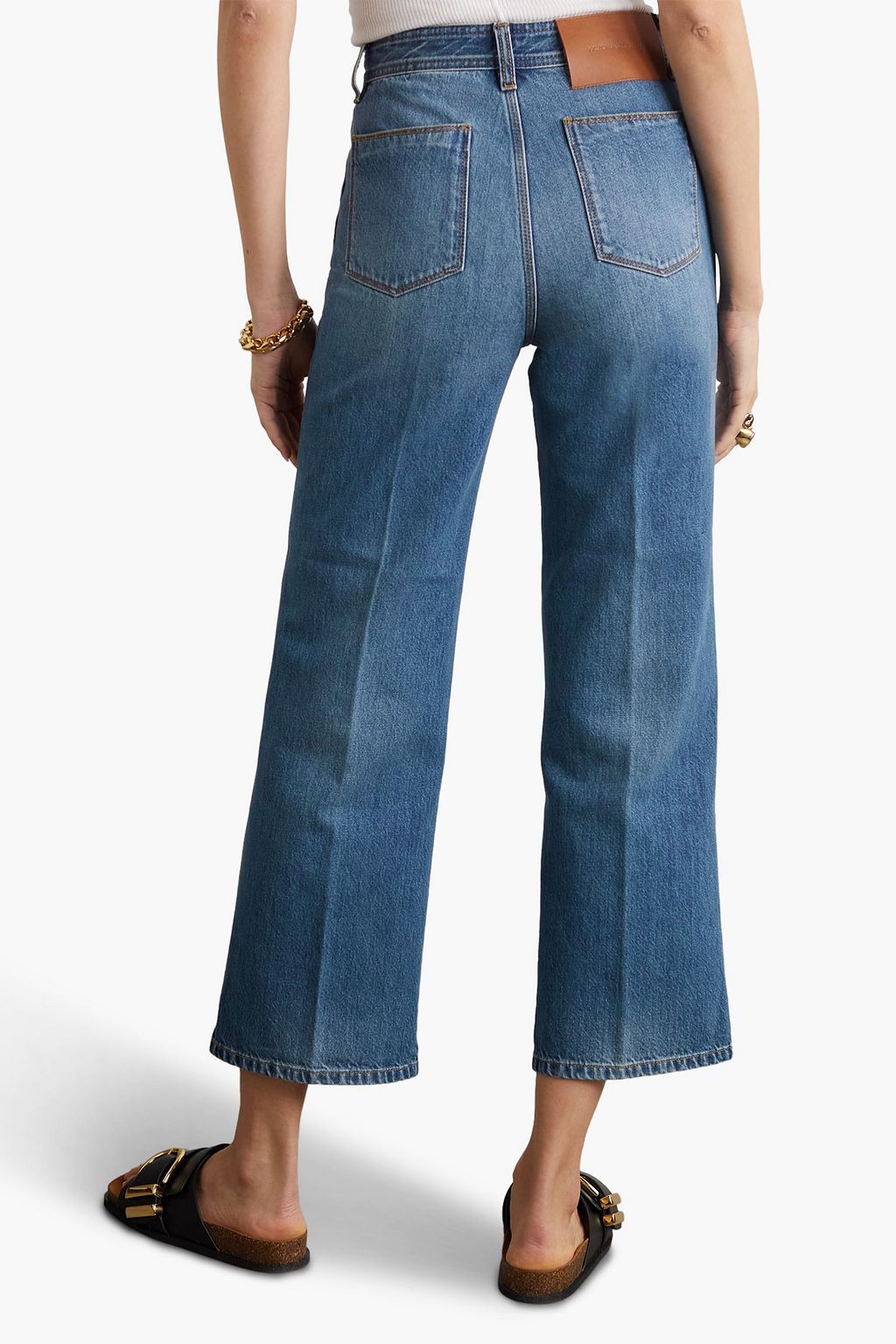 VICTORIA BECKHAM Stevie cropped high-rise wide-leg jeans | THE OUTNET