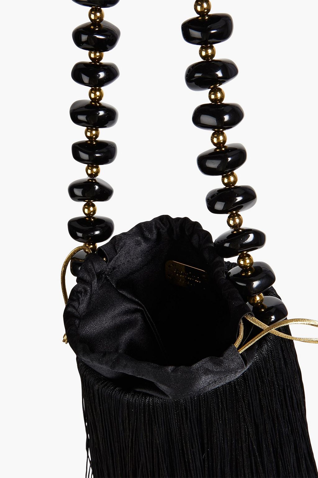 VANINA Weeping embellished fringed satin shoulder bag | THE OUTNET