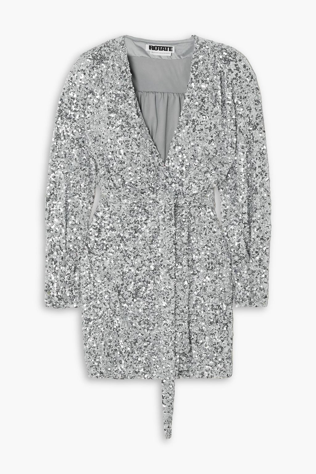 ROTATE BIRGER CHRISTENSEN Samantha sequined stretch-jersey mini wrap ...