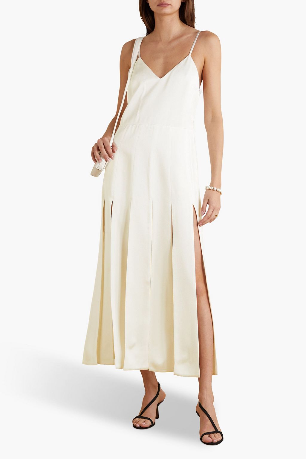 ANNA QUAN Athena fringed crepe midi dress | THE OUTNET