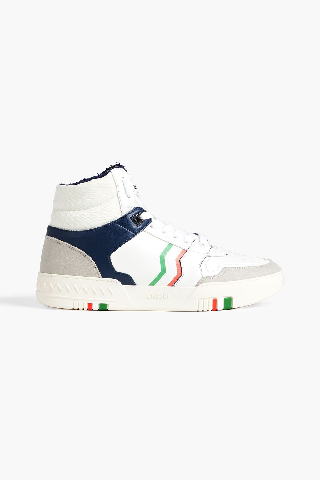 ACBC X MISSONI Leather and suede high-top sneakers | THE OUTNET