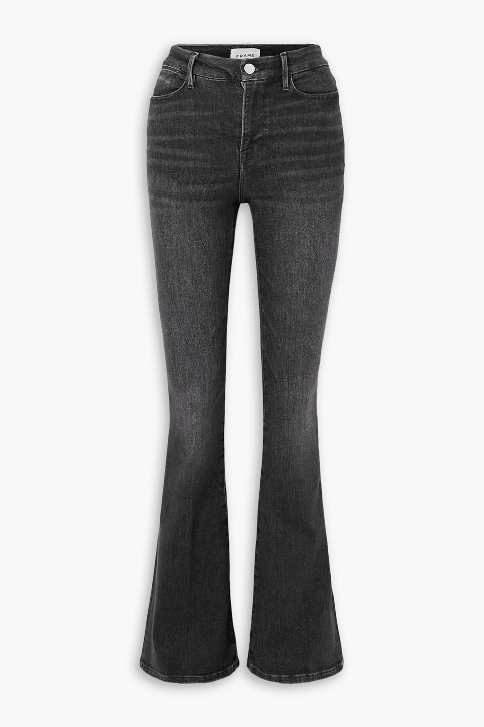 Frame Le Super High High-rise Flared Jeans In Black | ModeSens