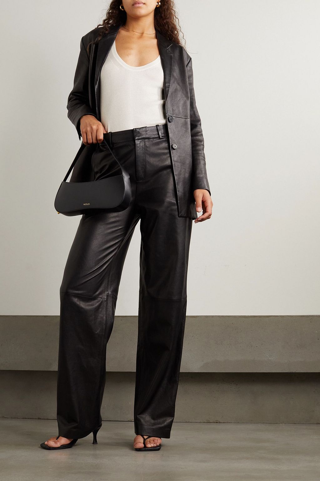 FRAME Leather straight-leg pants | THE OUTNET