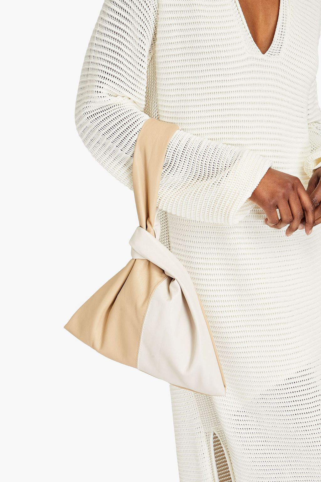 NANUSHKA Jen two-tone vegan leather tote | THE OUTNET