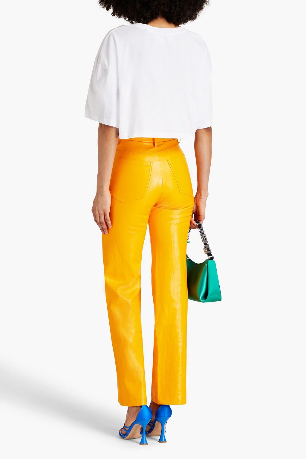 ROTATE BIRGER CHRISTENSEN Faux textured-leather straight-leg pants ...