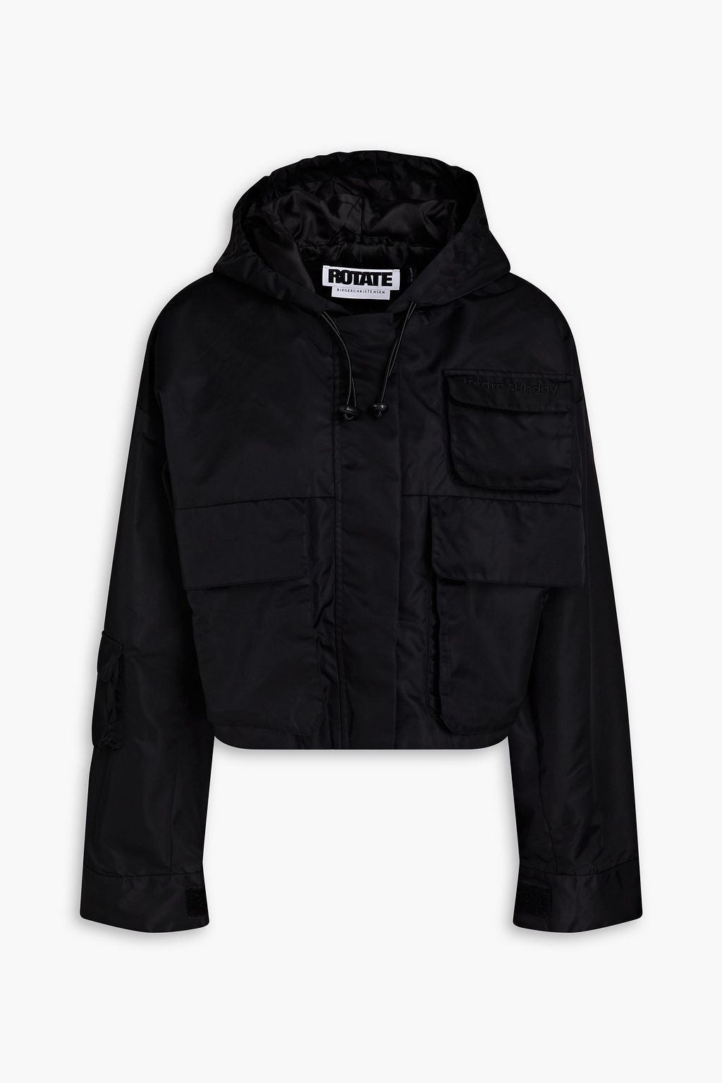 ROTATE BIRGER CHRISTENSEN Drew cropped shell hooded jacket | THE OUTNET