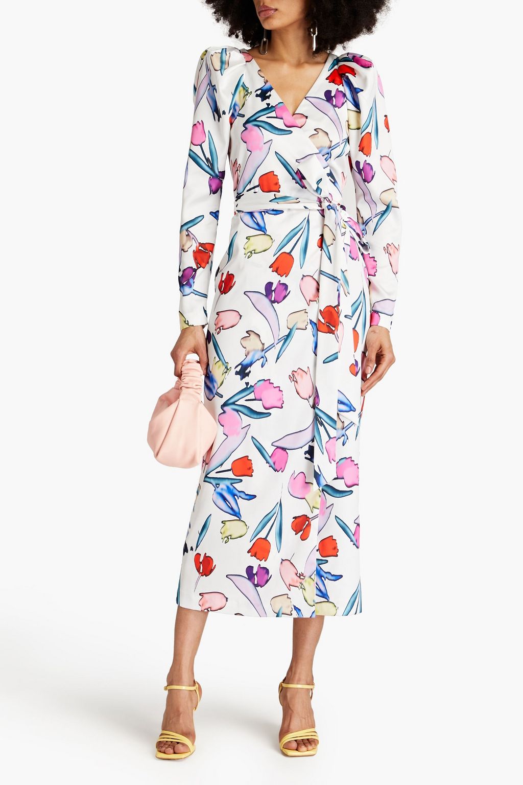 ROTATE BIRGER CHRISTENSEN Printed satin midi wrap dress | THE OUTNET