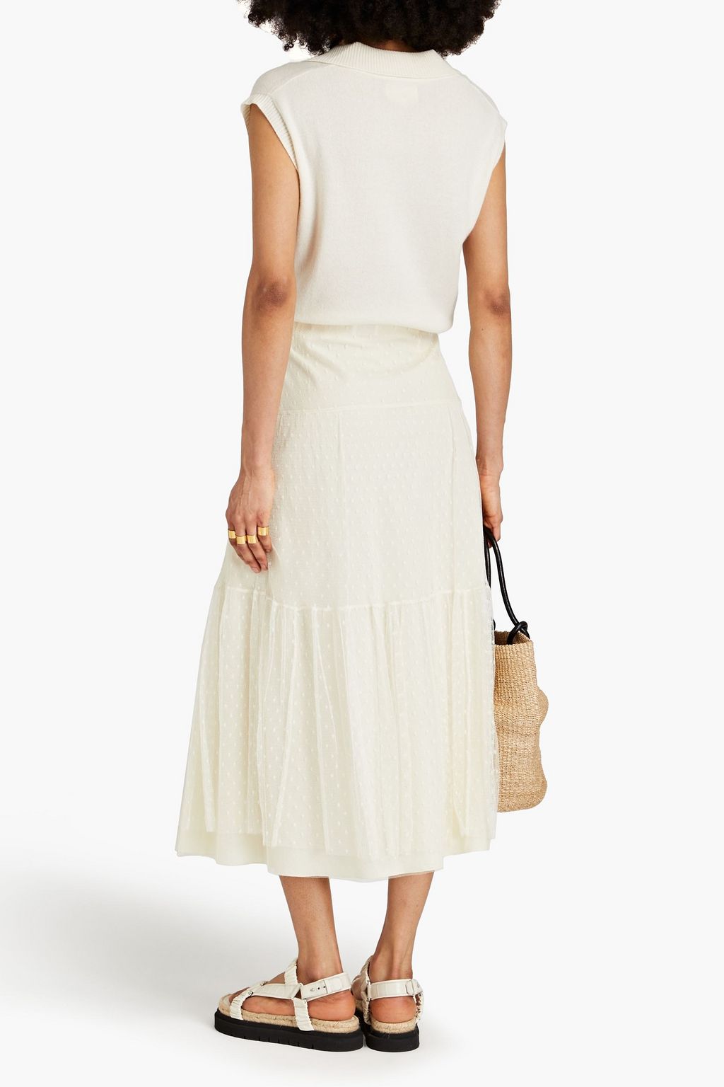 REDVALENTINO Point d'esprit midi skirt | THE OUTNET