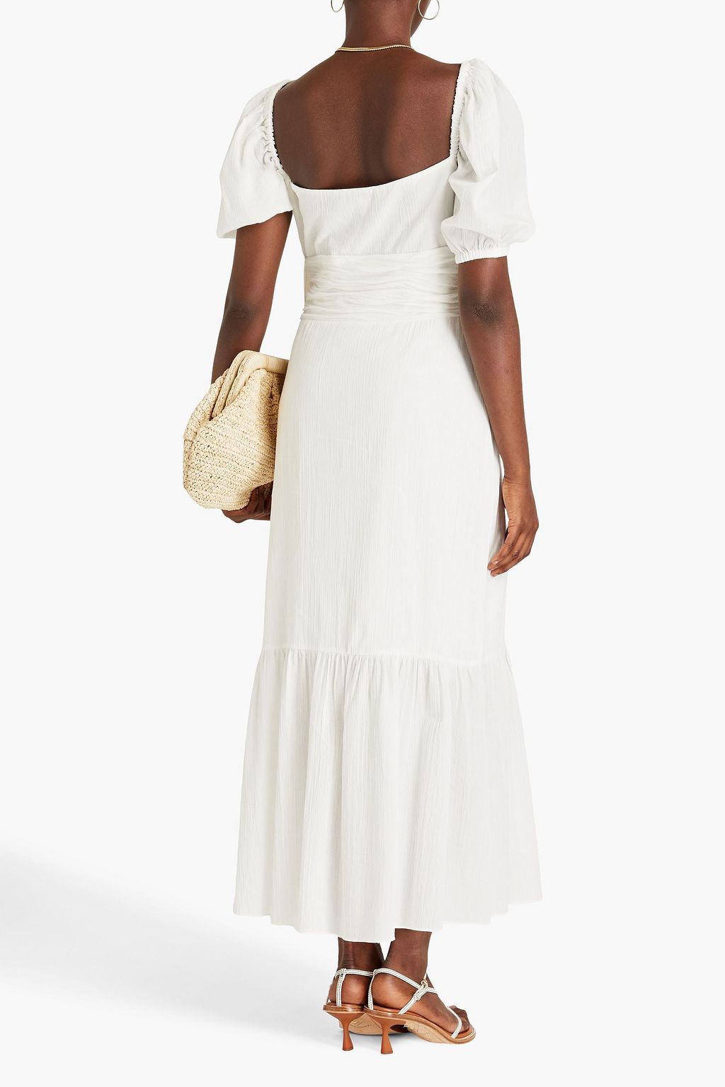 PEONY SWIMWEAR Gathered cotton-gauze midi dress | THE OUTNET