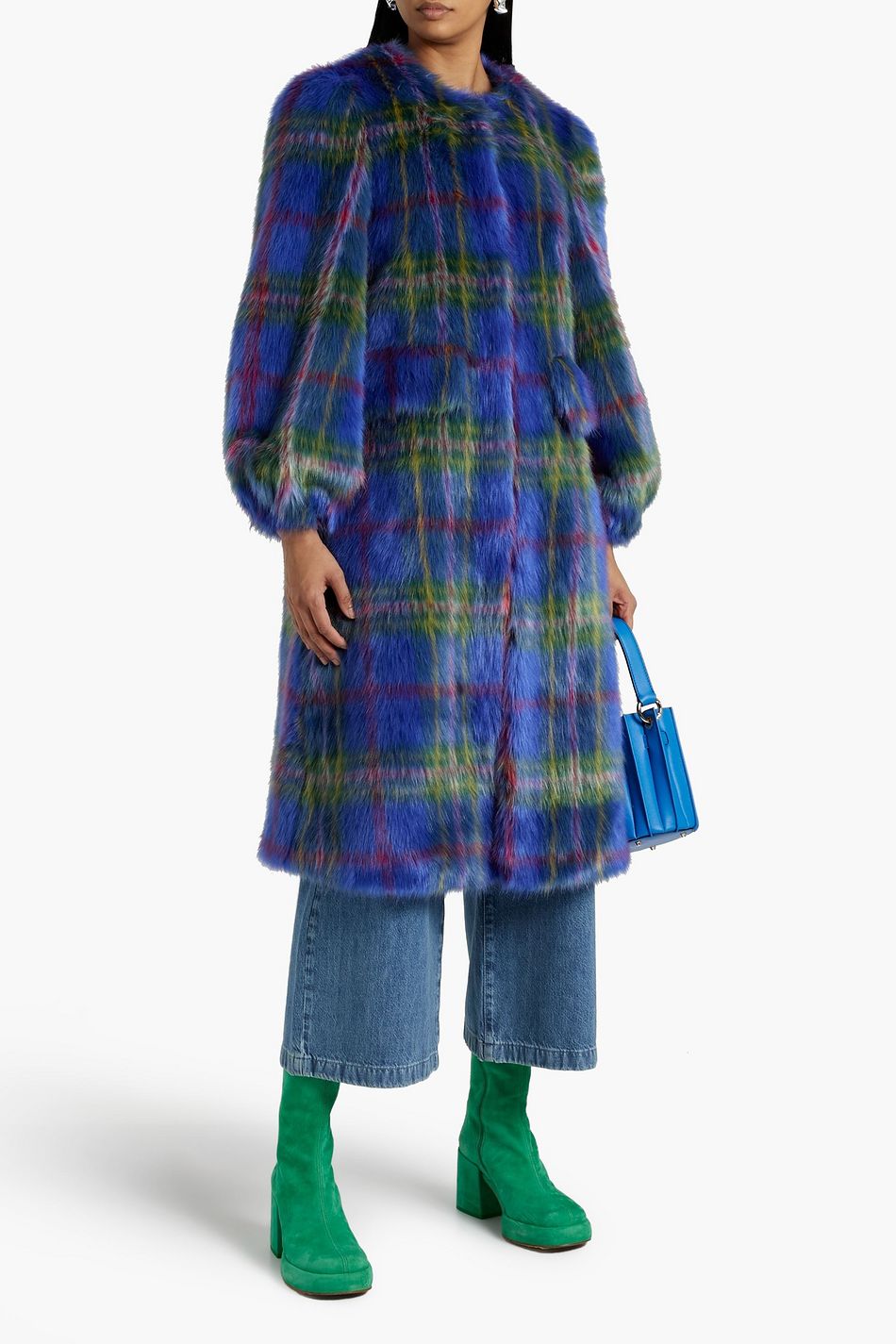 SHRIMPS Fern checked faux fur coat | THE OUTNET