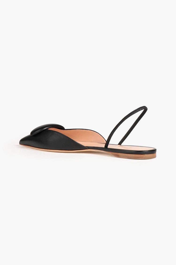 RUPERT SANDERSON Appliquéd leather point-toe flats | THE OUTNET