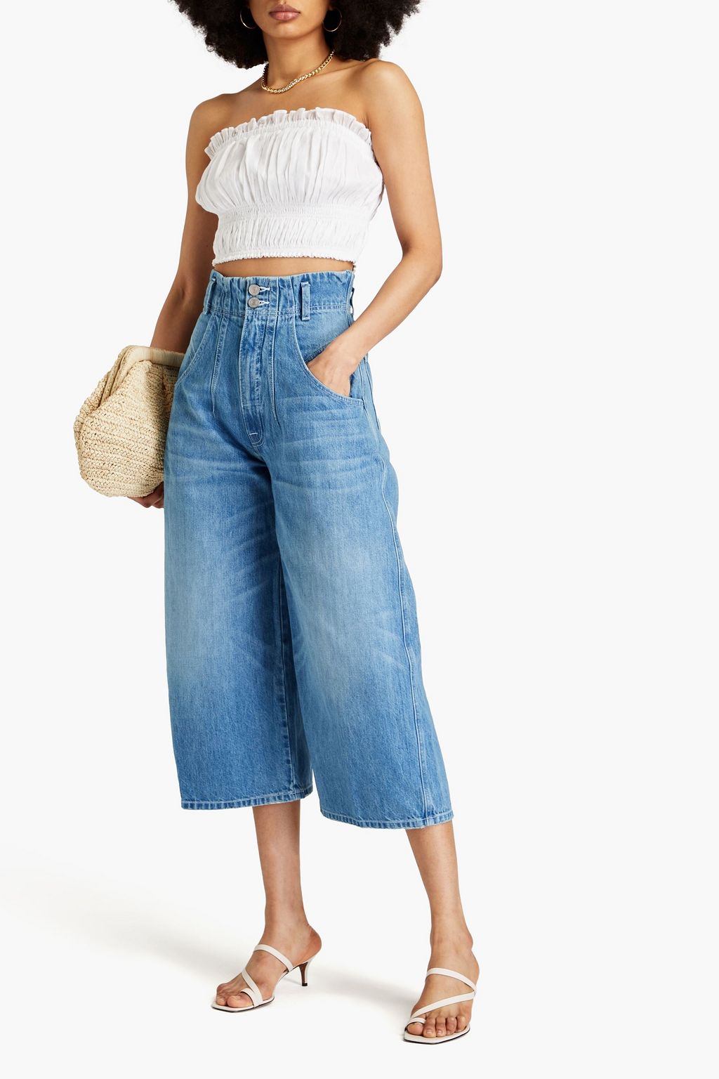 FRAME Cropped high-rise wide-leg jeans | THE OUTNET