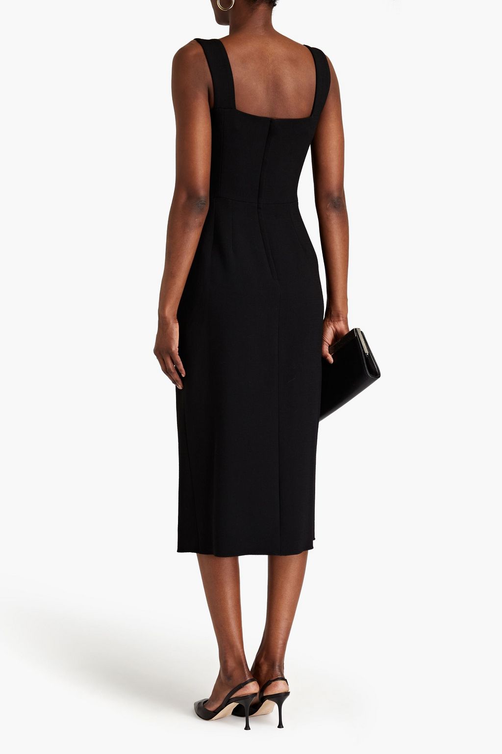 Dolce And Gabbana Embellished Wool Blend Midi Dress The Outnet